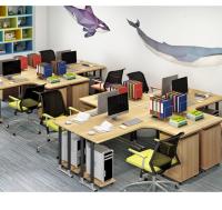 China Wooden L Shape Office Workstation Desk With Lifting Function for sale