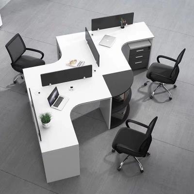 Cina Stazione di lavoro moderna per il personale in forma di L con telaio e pannello in alluminio / tessuto / acciaio in vendita