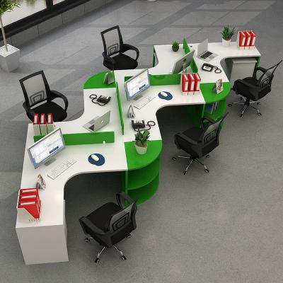 Cina Stazione di lavoro moderna per il personale in forma di L con telaio e pannello in alluminio / tessuto / acciaio in vendita