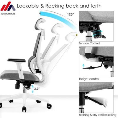 Cina Seduta da ufficio in maglia e tessuto grigio con base in alluminio La soluzione di seduta ergonomica definitiva in vendita