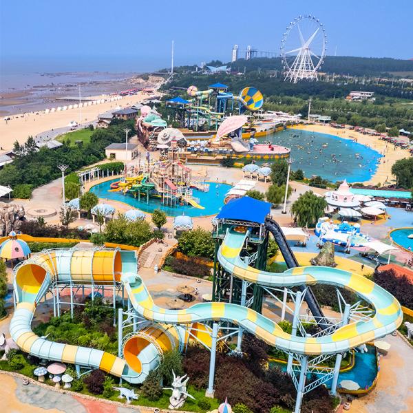 Quality Customized Splash Pad Fiberglass Waterslides Playground Slide For Pool for sale