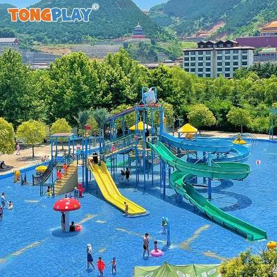 China Wasserrutschen für Erwachsene aus Glasfaser Umweltfreundlicher Splashpark Spielplatz zu verkaufen