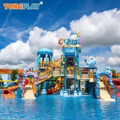 China Entertainment Fiberglass Playground Slide Splash Water Playground OEM for sale