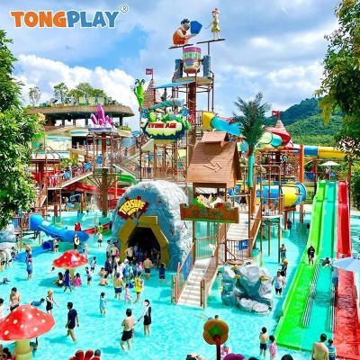 China Adventure  Splash Water Playground ODM Fiberglass Pool Water Slide for sale