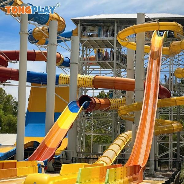 Quality Fiberglass Amusement Park Water Slide Playground For Young And Adults for sale