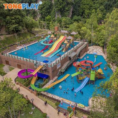 China Customized Aqua Park Equipment Outdoor Fiberglass Waterslides For Kids for sale