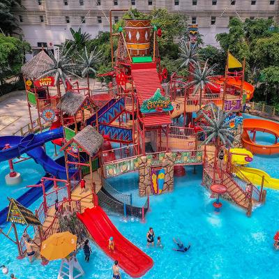 China Children's Large Water House Water Park Theme Park Fiberglass Waterslide Interesting Water Game for sale