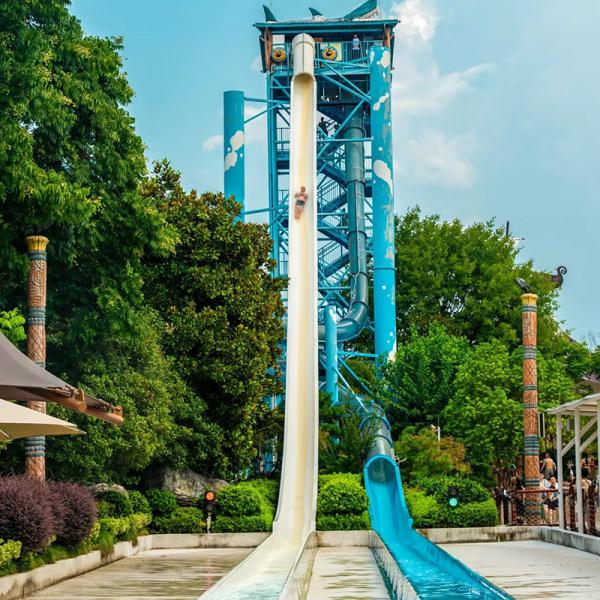 Quality Joyful Rainbow Water Slide Multi Slide Fiberglass Waterslides for sale