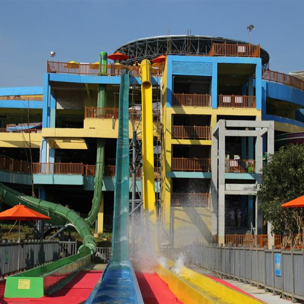Quality Joyful Rainbow Water Slide Multi Slide Fiberglass Waterslides for sale