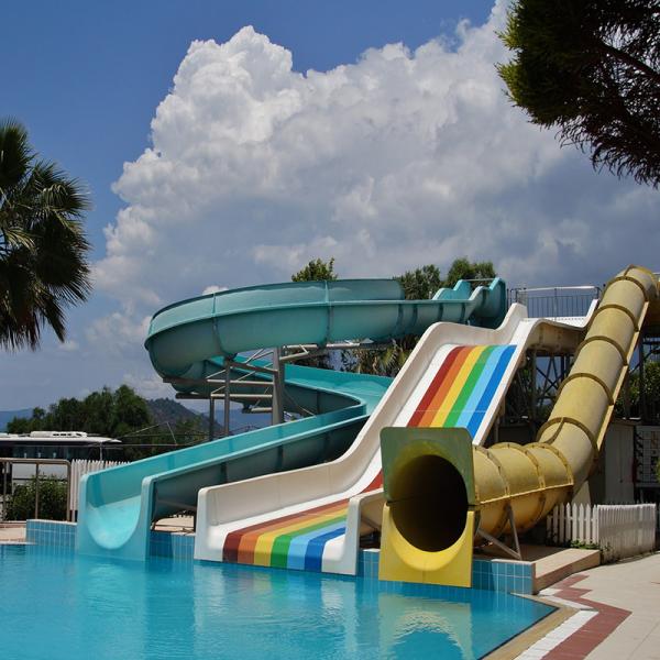 Quality Joyful Rainbow Water Slide Multi Slide Fiberglass Waterslides for sale
