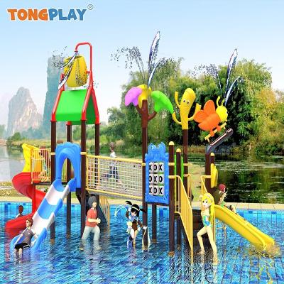 China Outdoor Children Water Play Toys Playground Plastic Slide Aquatic Splash Pad Amusement Equipment Water Park for sale