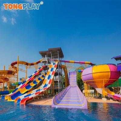 China Swimming Pool Game Park Amusement Equipment Water Park Equipment Fiberglass Combination Slides Swimming Pool Slide for sale