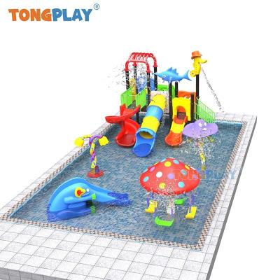 China Custom Water Park Water Game Playroom Set Kids Big Ladder Plastic Slide Kids Pool Slide Fiberglass Indoor Slide for sale