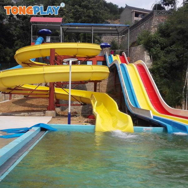 Quality Two Color Spiral Water Slide Eco Friendly Spiral Pool Slide for sale