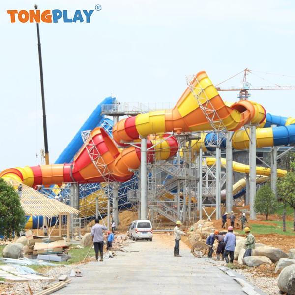 Quality Creative Aquatic Play Equipment Pool Spiral Slide Customized Color for sale