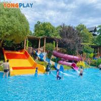 Quality Summer Fibreglass Pool Slide 200m2 Amusement Park Water Slide Outdoor Entertainm for sale