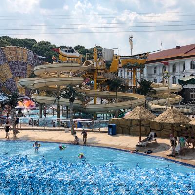 China Freefall Long Slide Combination Aqua Park Adult Rides Custom Fiberglass Water Slide High Speed Water Slide for sale