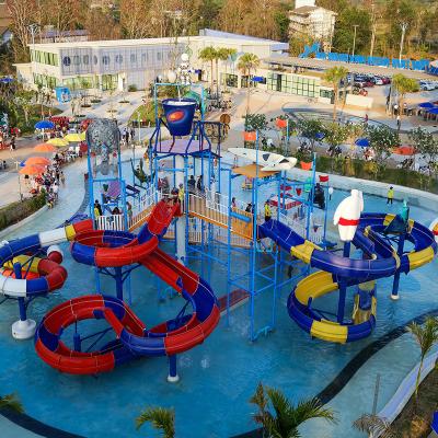 China Outdoor Water Park Design Building Water Park Equipment Fiberglass Water Slide Swimming Pool Slides for sale