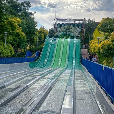 China Water Park Equipment Amusement Park Fiberglass Playground Water Park Muti-Player Competition Slides for sale