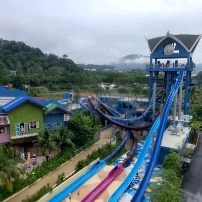 China Outdoor Water Adventure Water Park Equipment Leisure Swimming Pool Resort and Hotel Swimming Pool Waterslide Fiberglass House for sale