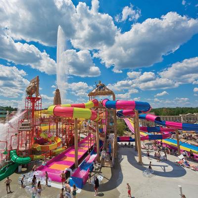 China Fantasy Customize Water Village element Double Curve Slide Entertainment Amusement Equipment Outdoor Water Park Water Playground for sale