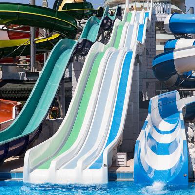 China Splash Slide Amusement Park Equipment Commercial Large Rainbow Slide Combined Fiberglass Water Slide for sale