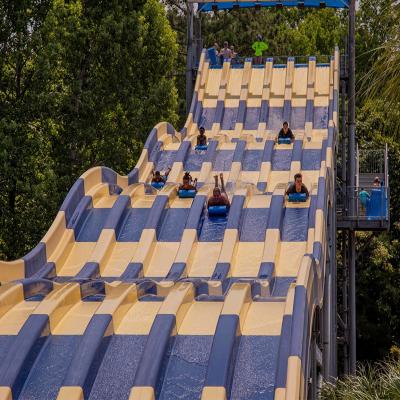 China Educational Water Play Equipment Outdoor Pool Slide Commercial Large Water Slide Combination Colorful rainbow Racing Slide Group for sale