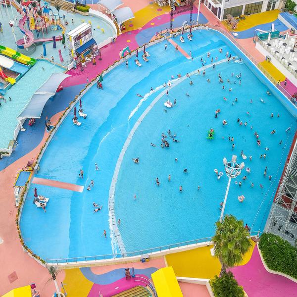 Quality 370sqm-465sqm Water Tube Slide Big Speaker Fiberglass Water Slide for sale