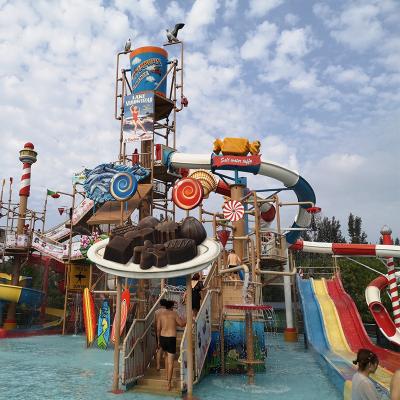 China Customized Fiberglass Water Slide Colorful Playground Slide Into Pool For Exciting for sale