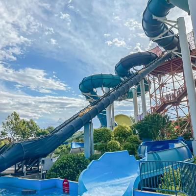 China Customized Fiberglass Water Slide Colorful Playground Slide Into Pool For Exciting for sale