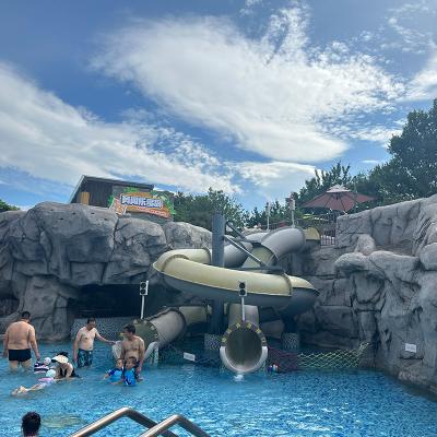 China Customized Fiberglass Water Slide Colorful Playground Slide Into Pool For Exciting for sale