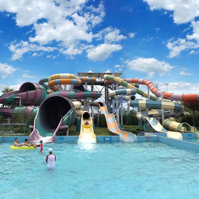 China Amuse Aqua Park Design Water Toy Kid Sports Games Fiberglass Pool Rides Slides Set for sale