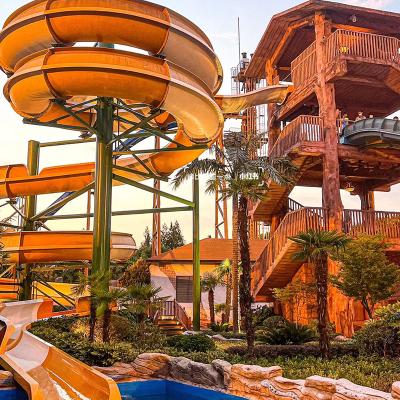 China Swim Slide Playground Outdoor Aquatic Park Fiberglass Water Slide Custom Design for Water Park for sale