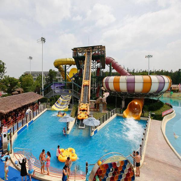 Quality Hotel Playground Pool Slide Macaron Color Fiberglass Pool Slide for sale