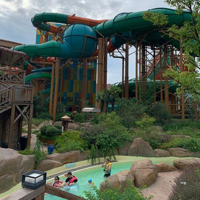 China Hotel Playground Pool Slide Macaron Color Fiberglass Pool Slide for sale