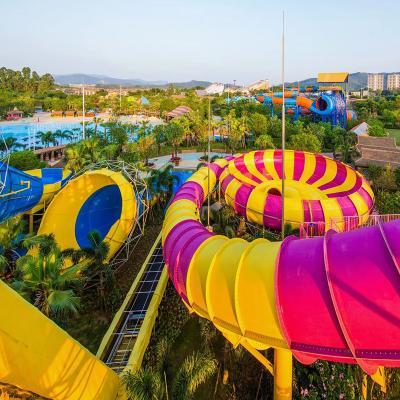 China Large Spiral Pool Slide Fiberglass Spiral Waterslide Multi Slide Combination for sale