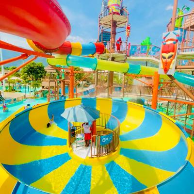 China Adult Playground Water Park Slide Playground Raft Slides Entertainment Equipment Fiberglass Water Slide for sale