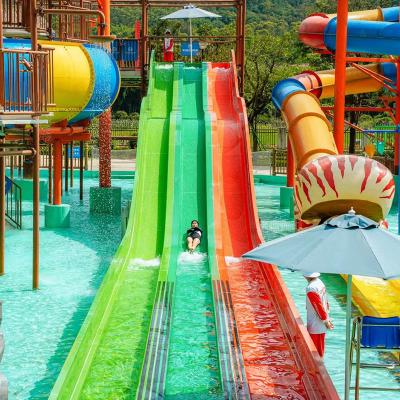 China Combination Slide Aqua Park Equipment Amusement Park Equipment Fiberglass Water Slide Pool for Adults Children for sale