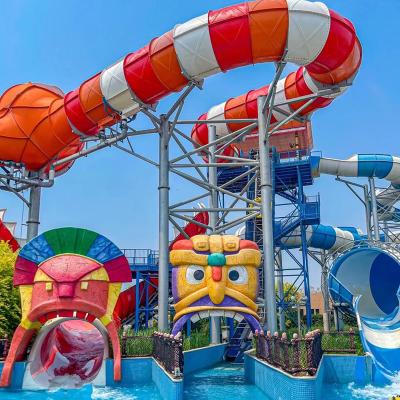 Китай Двойная горка: веселое и захватывающее сопоставление цветов. Развлекательное оборудование для игр с горками на открытом воздухе. Аквапарк. продается