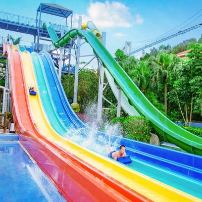 China Commercial Water Park Equipment Factory Wholesale Price Swimming Pool Fiberglass rainbow Racing Slide for Sale for sale