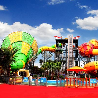 China New Design Outdoor Holiday Resorts Waterpark Equipment Outdoor Attraction Waterpark Play EquipmentTyphoon Water Slide for sale