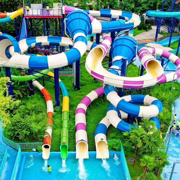 Quality 400sqm Amusement Park Water Slide Backyard Fiberglass Water Slide for sale