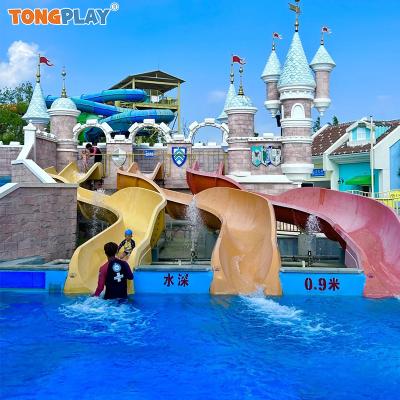 China Fiberglass Water Slide with 5m Height and 0.85m Diameter for 400m² Area Outdoor Water Playground for sale