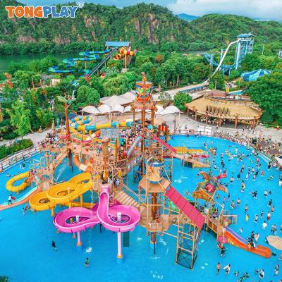 China Customized Color Eco-friendly High Capacity Fiberglass Water Slide for Outdoor Water Playground for sale