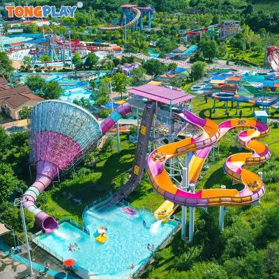 China Customizable Commercial Water Slide for Outdoor Entertainment with High Speed and Eco-friendly Fiberglass Construction for sale
