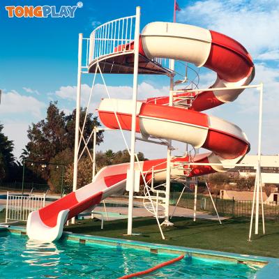 China Resort Hotel Water Play Equipment Private Mini Water Park Custom Water Slide Home Backyard Fiberglass Spiral Pool Slide for sale