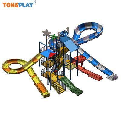 China Kids Outdoor Indoor Playground Fiberglass Water House Slides 15m UV Protection for Amusement Park Water Games for sale