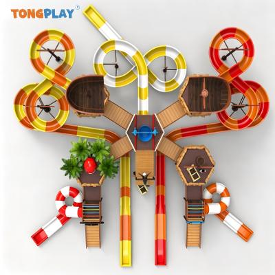 China Hot Sale Security Amusement Playground Outdoor Indoor Water Park Slides for Kids Adults Fiberglass Water Play School Home for sale