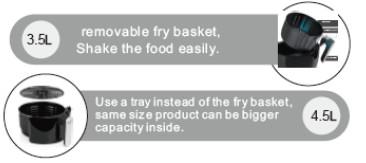 China Home Essentials 240V 4500ml High Temperature Air Fryer With Digital Control Panel for sale