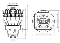 China 18 Head Double Discharge Chutes Multiweigh Multihead Weigher for sale